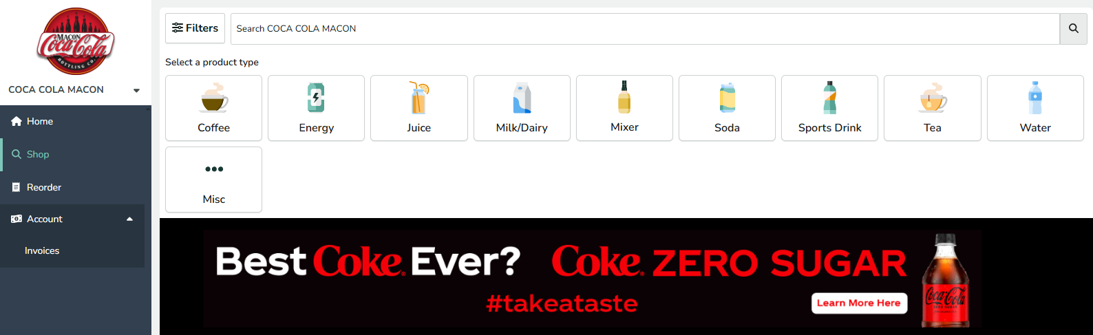 Online Ordering | Macon Coca-Cola Bottling Co.